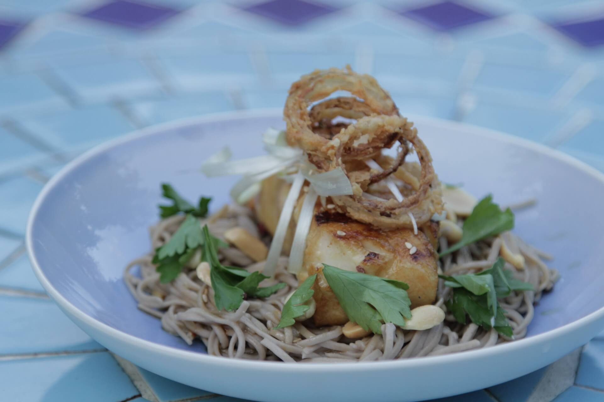 Sichuan Pepper Black Cod with Buckwheat and Miso Noodles